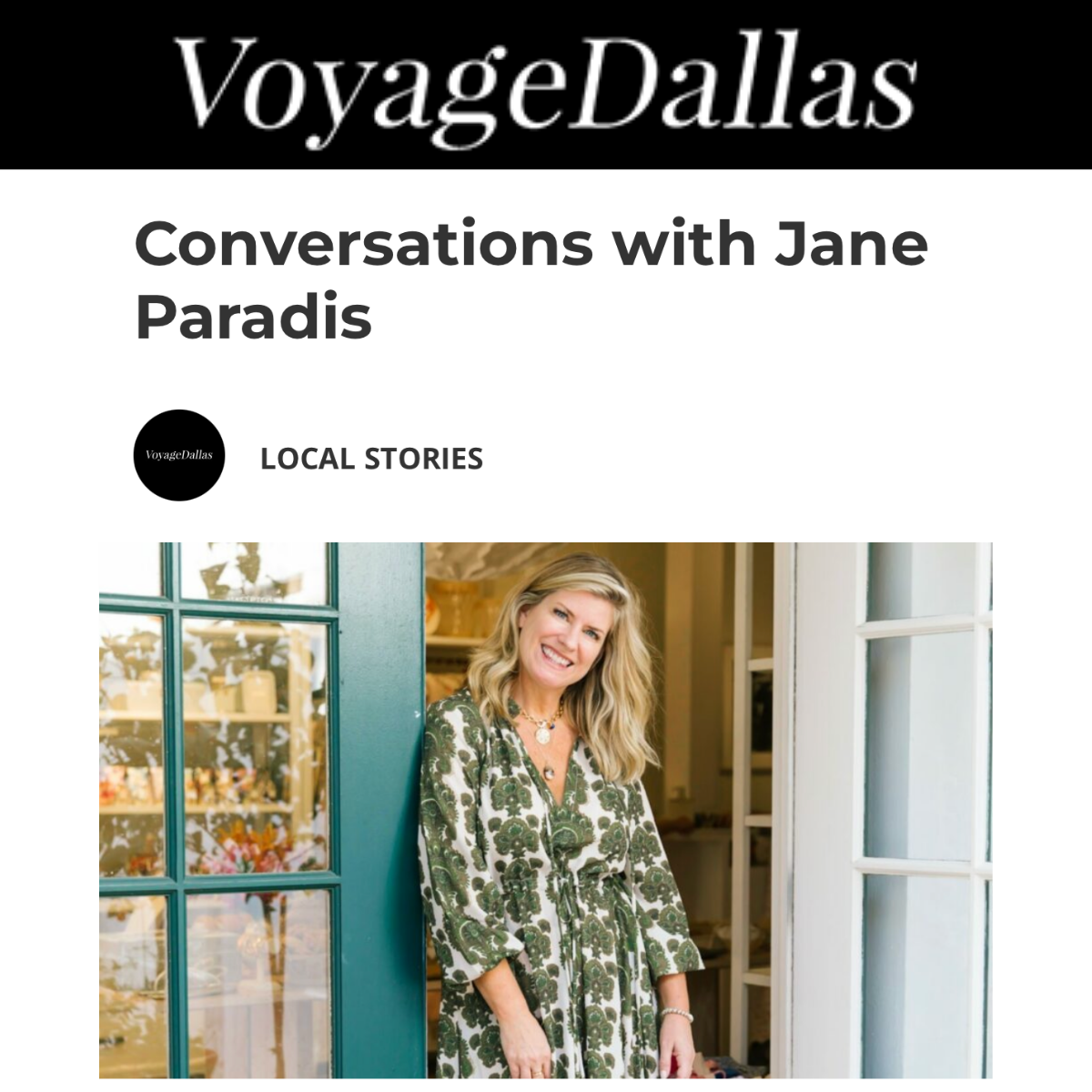 Press Highlight: Voyage Dallas Conversations with Jane Winchester Para ...