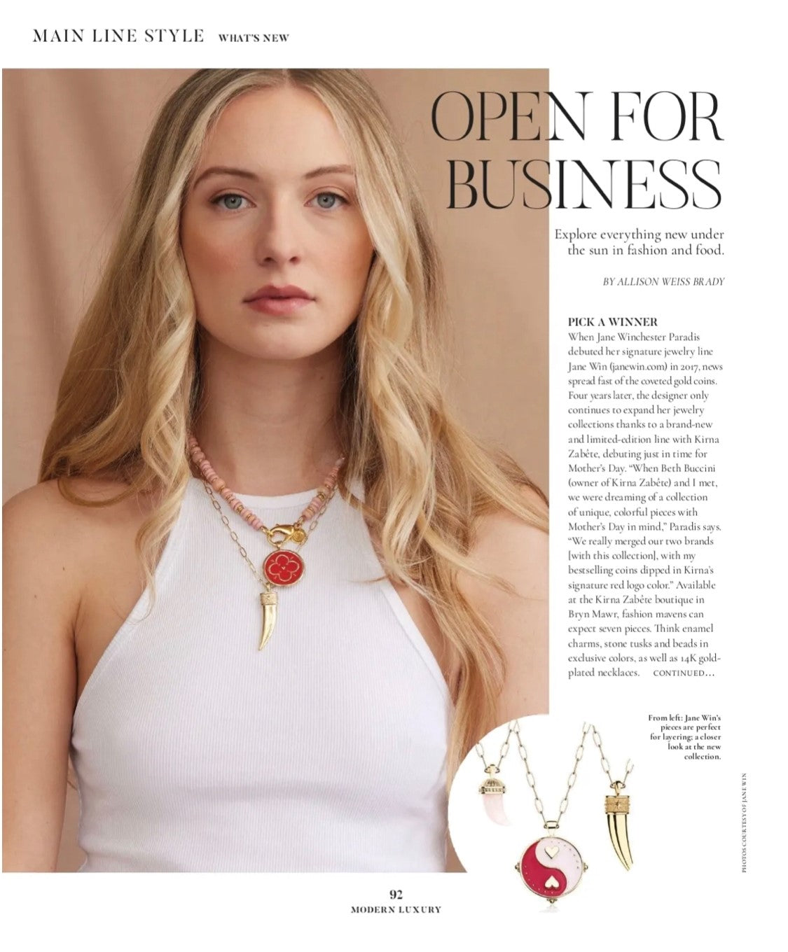 Press Highlight: Philadelphia Style Magazine Jane Win x Kirna Zabete ...