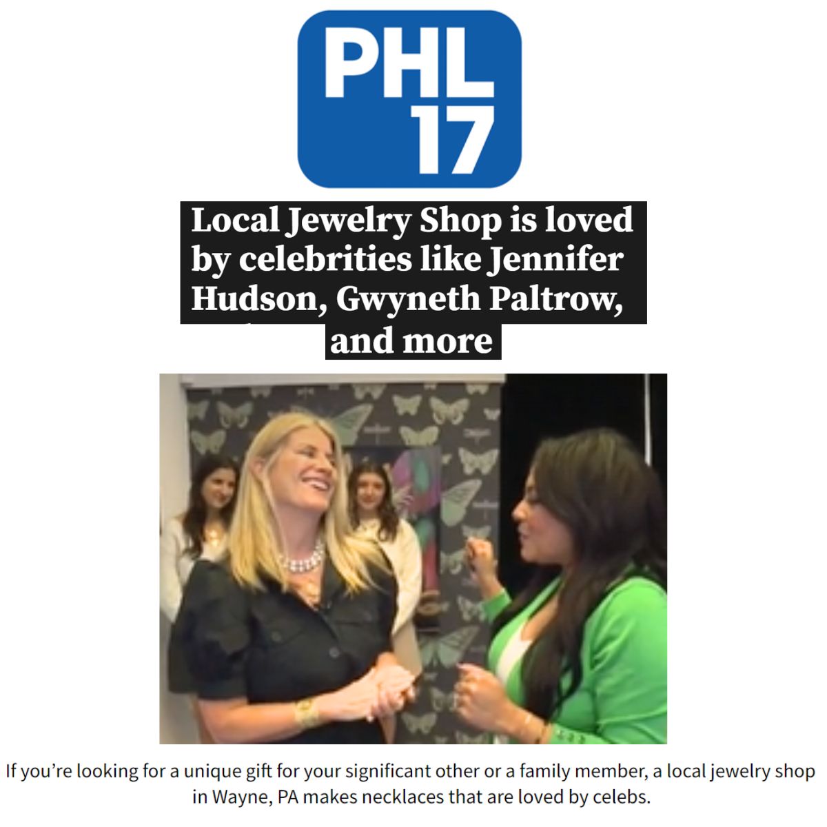 Press Highlight: PHL17's Live Segment on Jane Win – Jane Win Jewelry