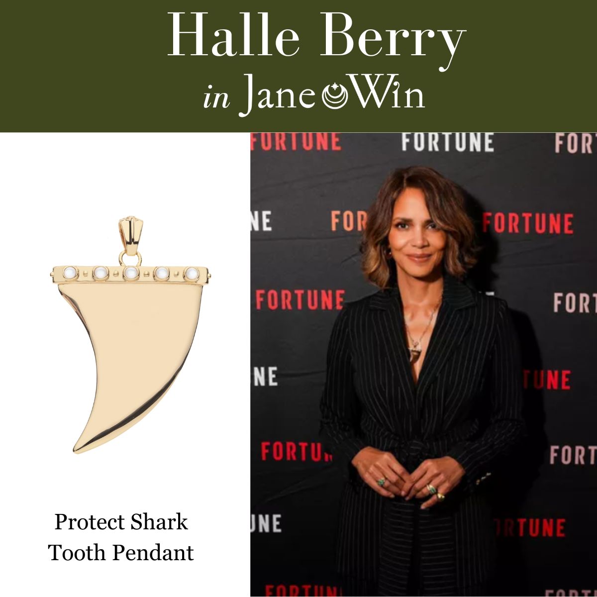 Press Highlight: Halle Berry Showcases Jane Win Protect Pendant at For ...