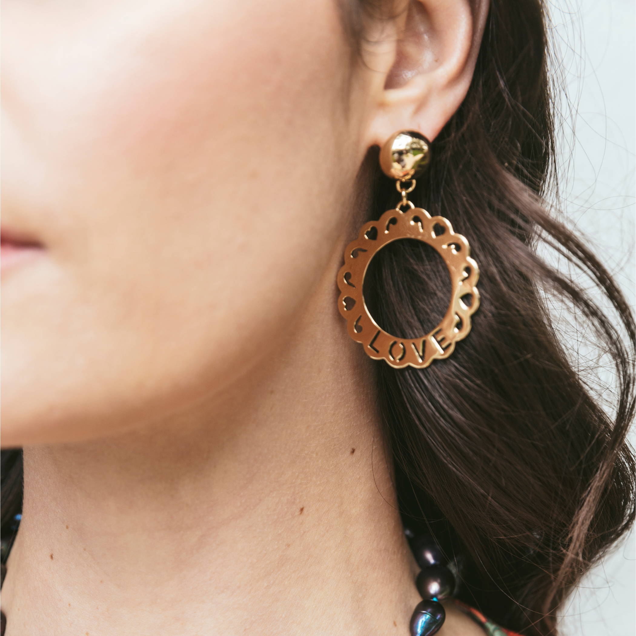 LOVE Cutout Disk Earrings – Jane Win Jewelry