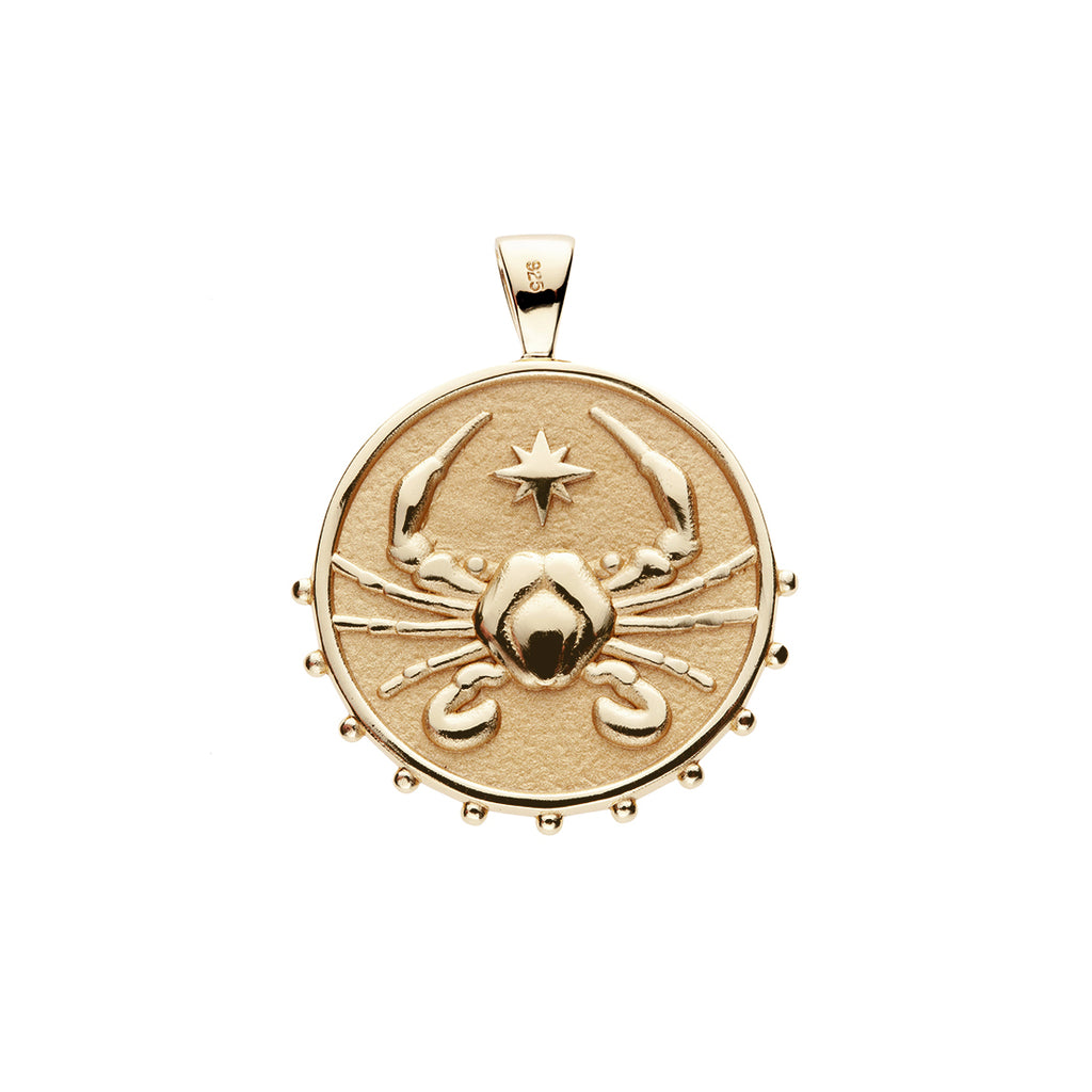 Zodiac Gold Pendant Coin Necklace with Astrology Symbol and Inspired ...