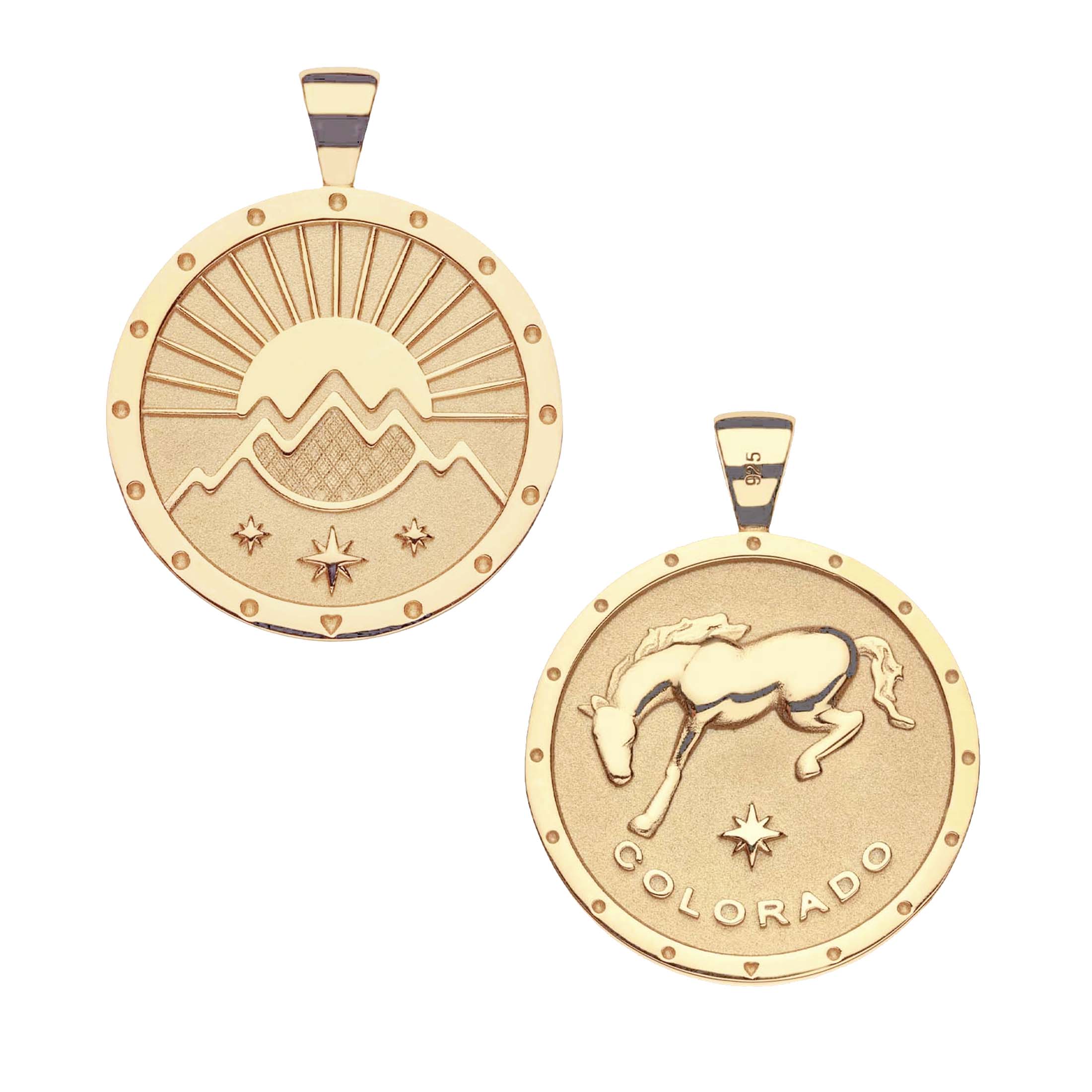 Pendant Coin Necklace Location - COLORADO – Jane Win Jewelry