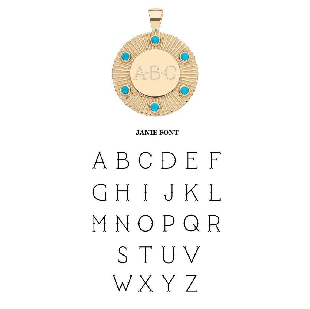 FOREVER Around The Sun Engravable Pendant in Turquoise – Jane Win Jewelry