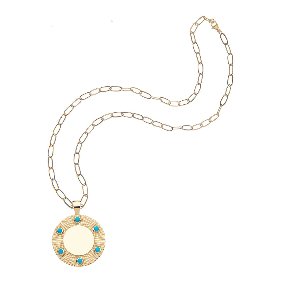 FOREVER Around The Sun Engravable Pendant in Turquoise – Jane Win Jewelry