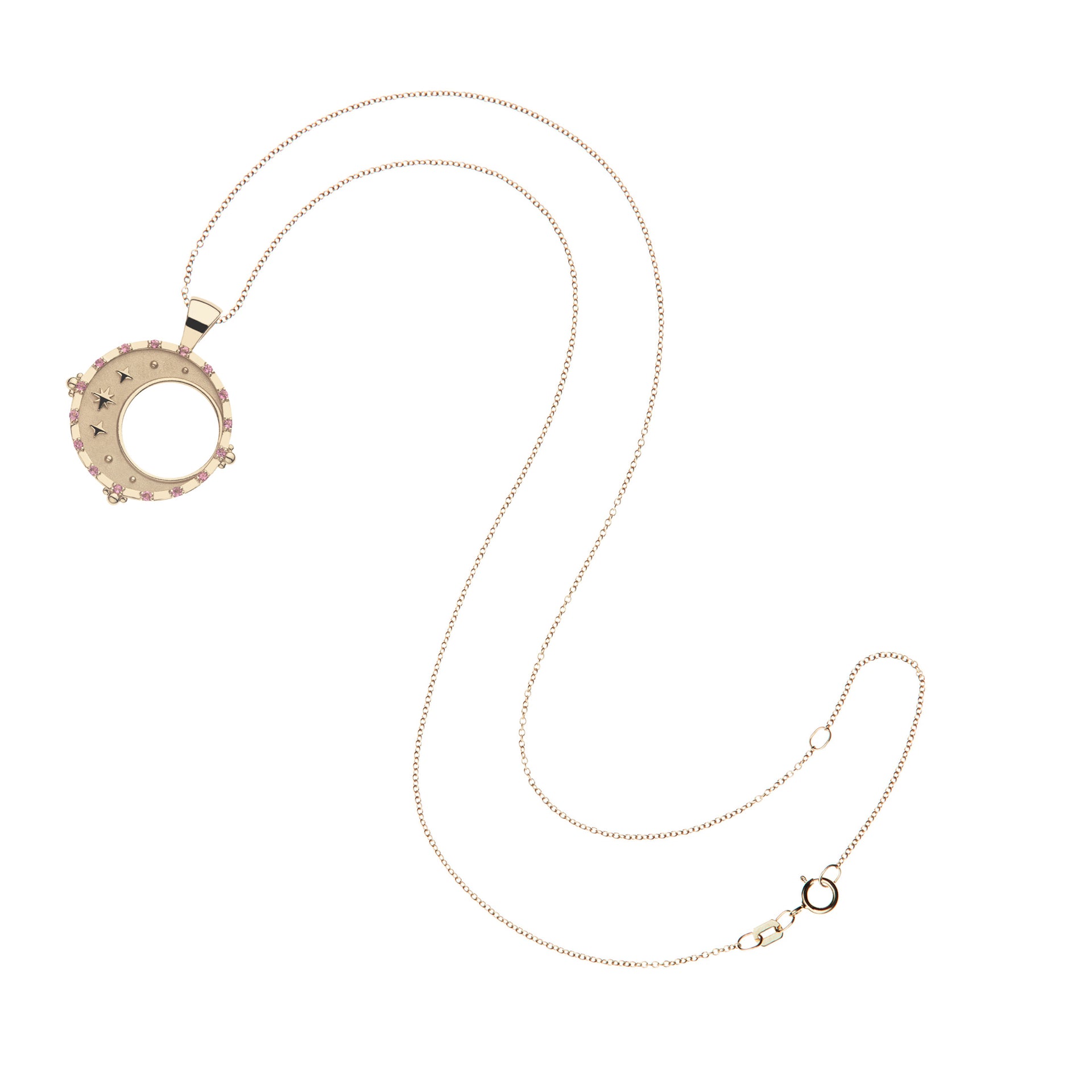 FOREVER Embellished Moon and Back Pendant Coin in 14k – Jane Win Jewelry