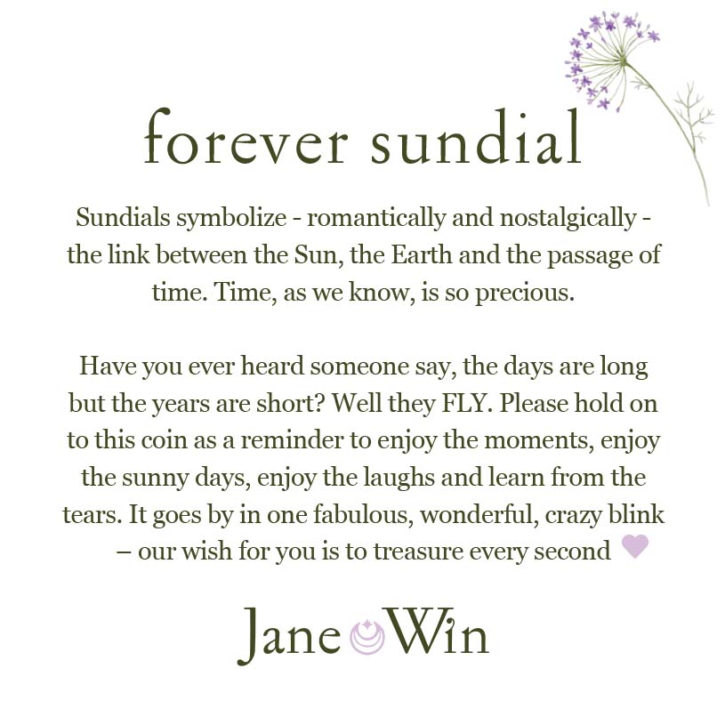 FOREVER Sundial Pendant Coin in Solid Gold – Jane Win Jewelry