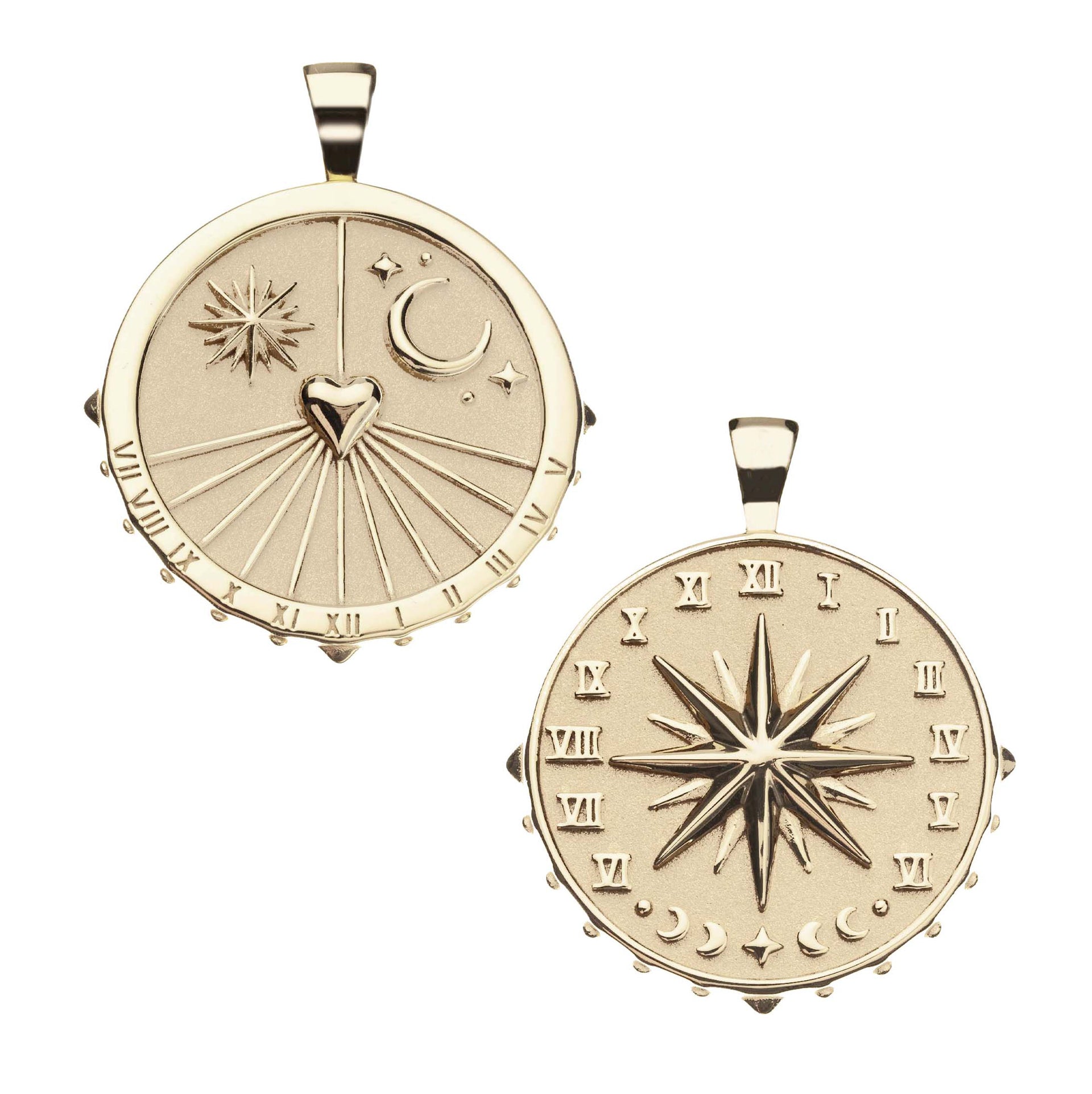 FOREVER Sundial Pendant Coin in Solid Gold – Jane Win Jewelry