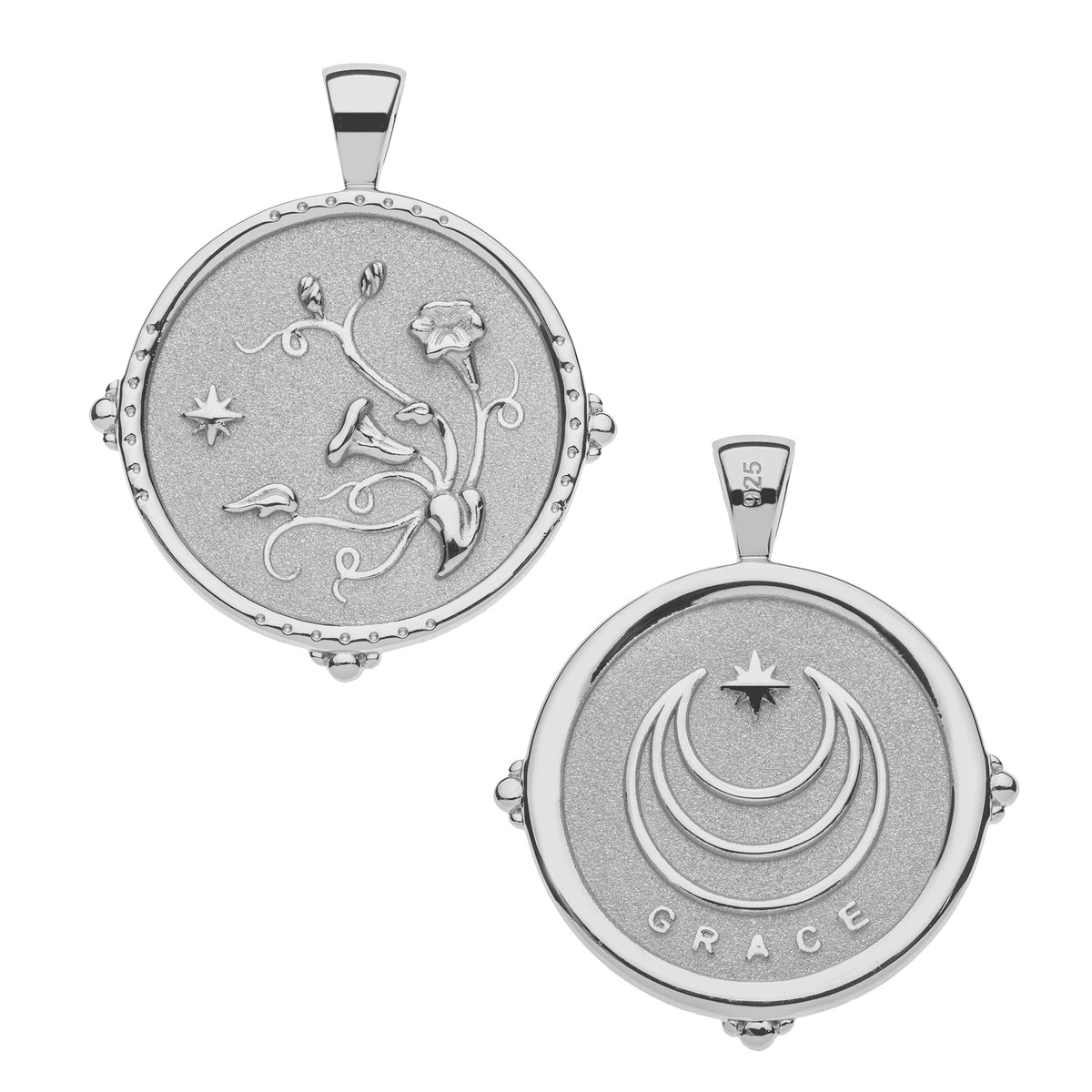 Pendant Coin Necklace with Symbol and Inspired Word - GRACE – Jane Win ...
