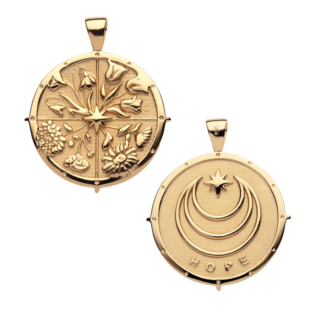 Hope Pendant Coin Necklace by Jane Win Jewelry Layering Now