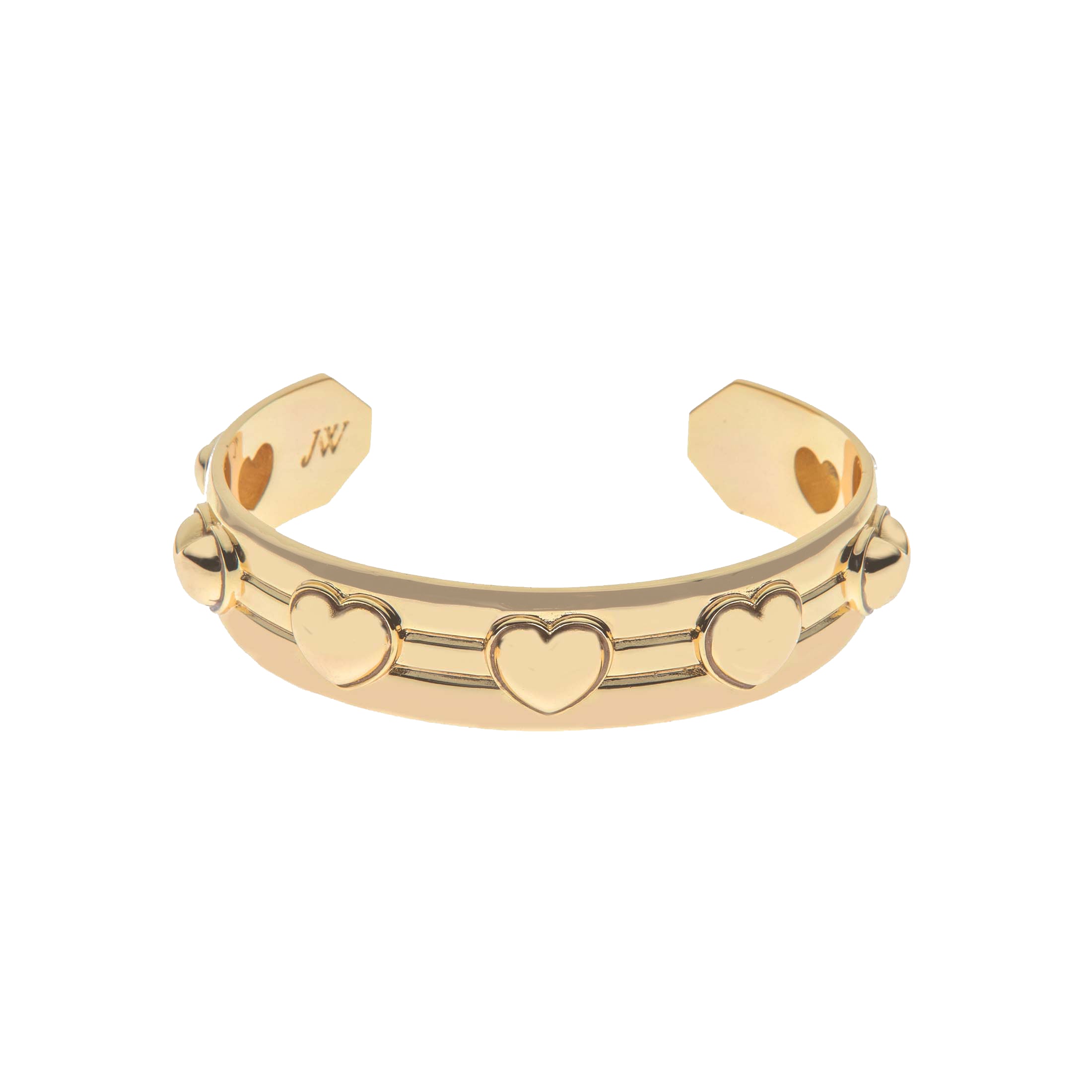 LOVE Set In Stone Heart Cuff in Gold Jane Win Jewelry