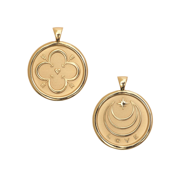 Pendant Coin Necklace with Symbol and Inspired Word - LOVE – Jane Win ...