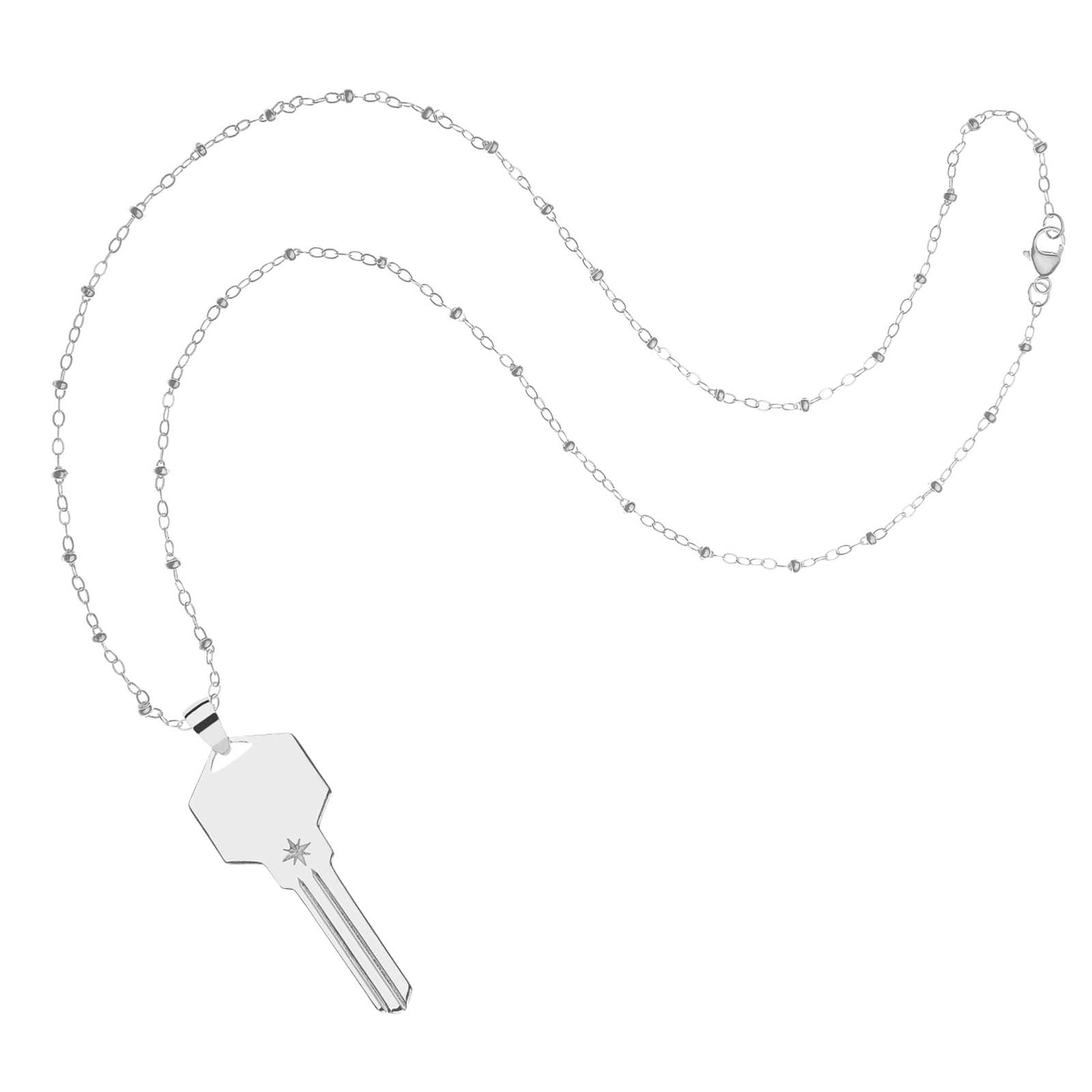 FOREVER Engravable Key Pendant in Silver – Jane Win Jewelry