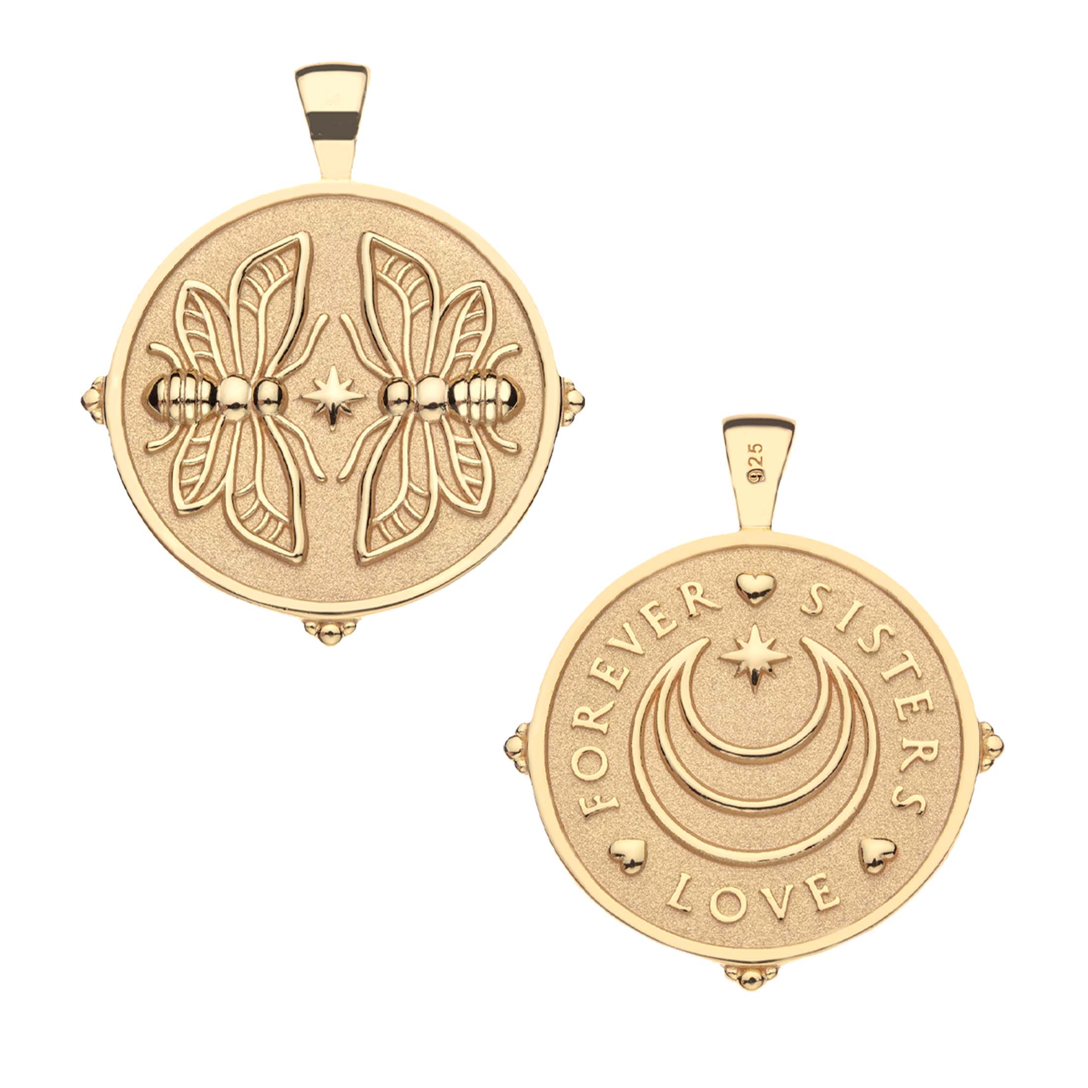 Pendant Coin Necklace with Symbol and Inspired Word FOREVER Jane Win Jewelry