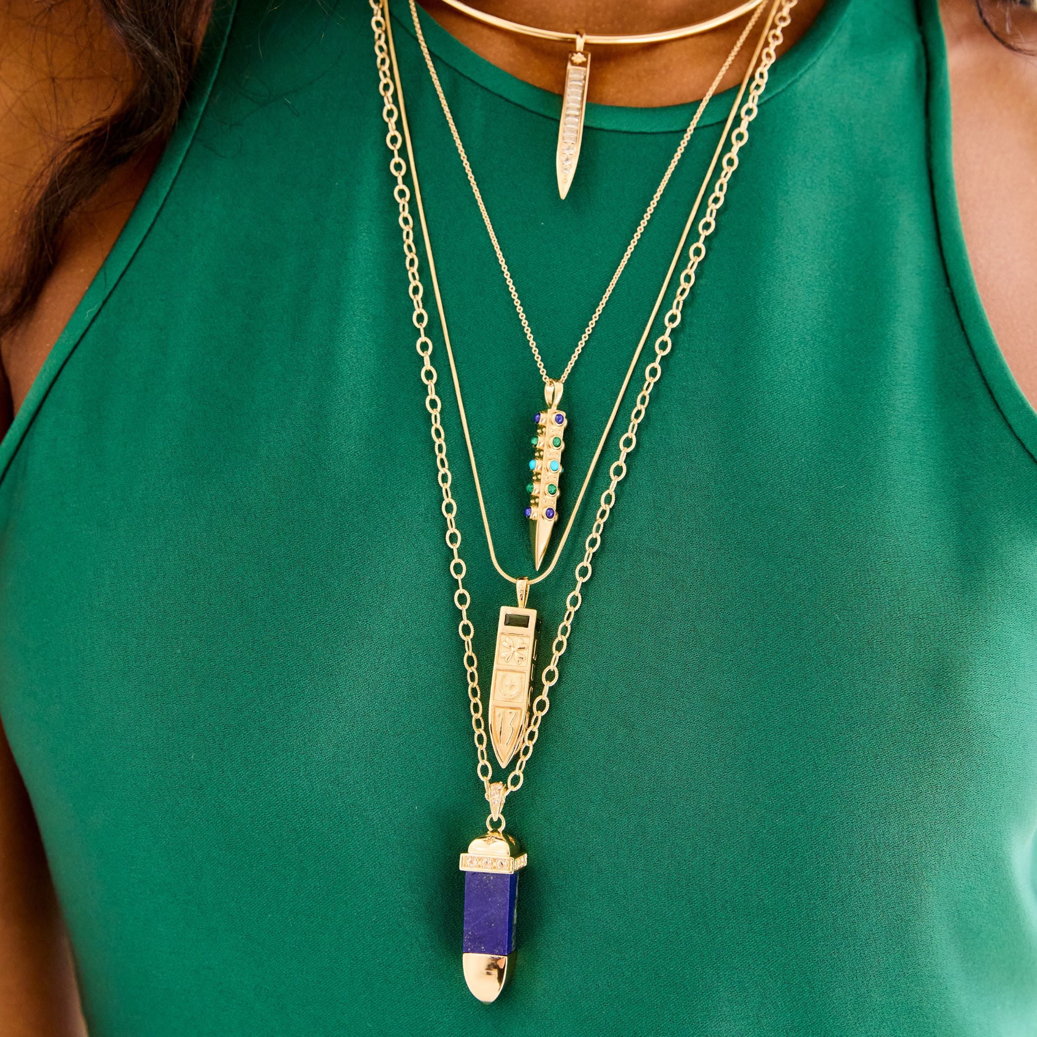 STRONG Lapis Carved Sun Ray Pendant – Jane Win Jewelry