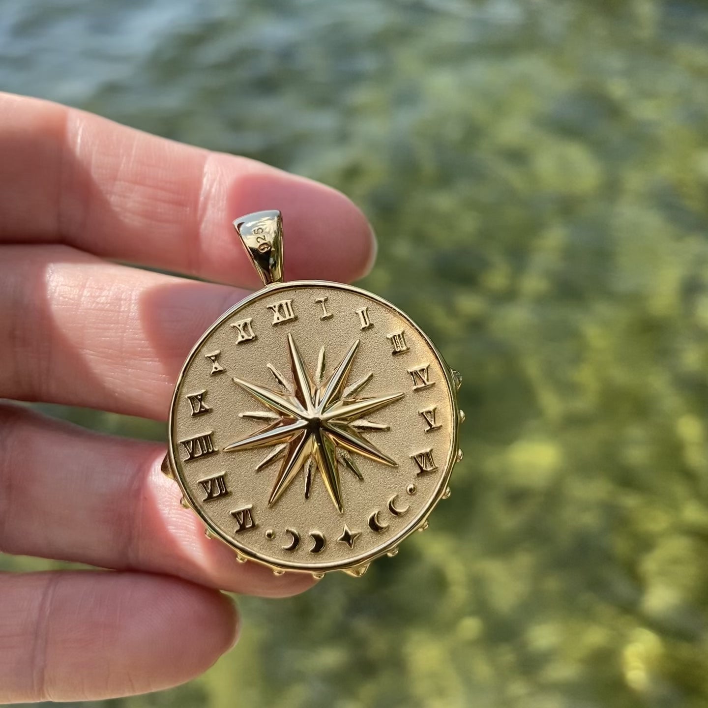 FOREVER Sundial Pendant Coin in Solid Gold – Jane Win Jewelry