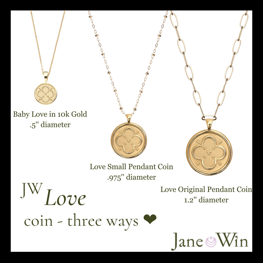 LOVE Baby JW Pendant in 10k Gold – Jane Win by Jane Winchester Paradis