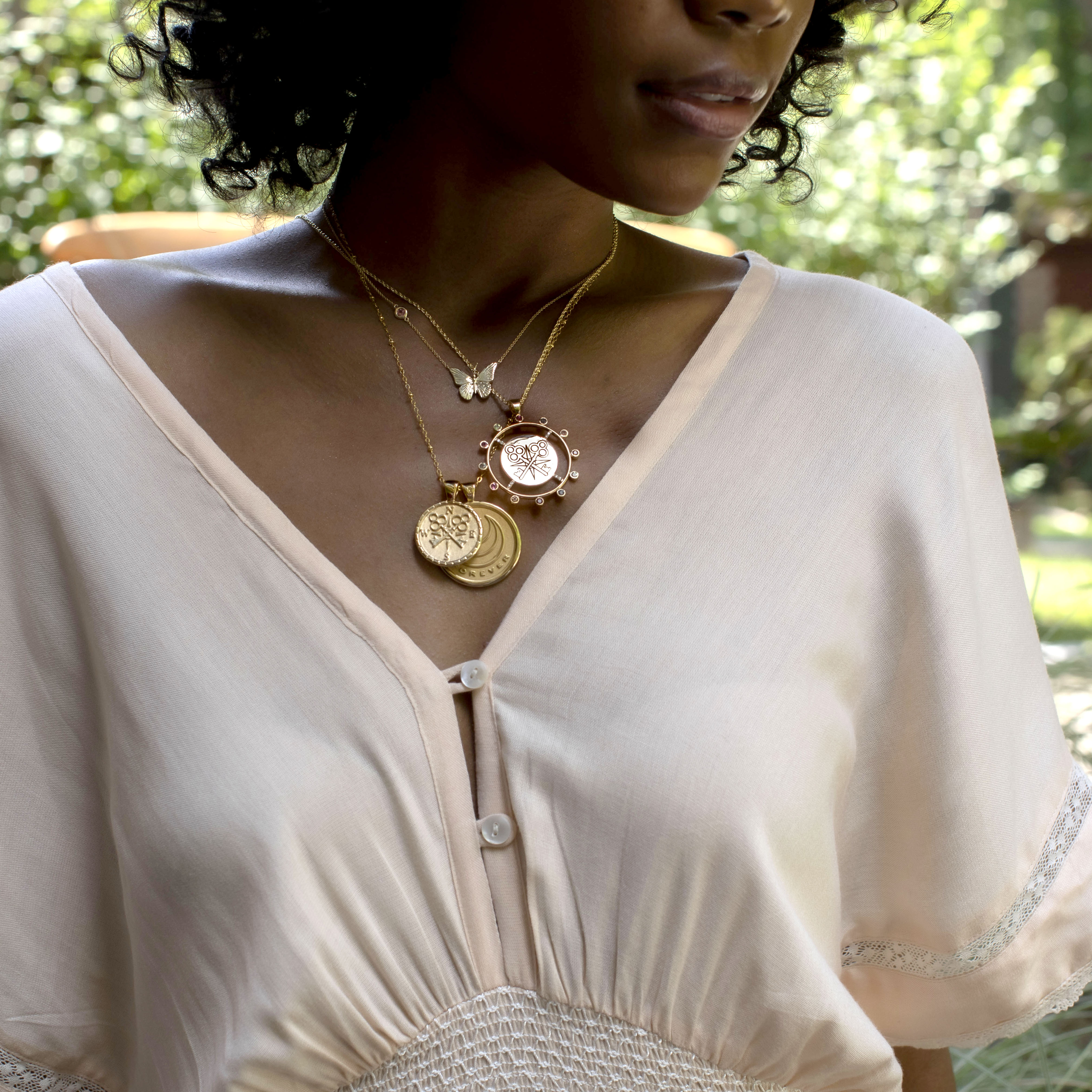 FREEDOM Butterfly Pendant 10k Gold – Jane Win Jewelry