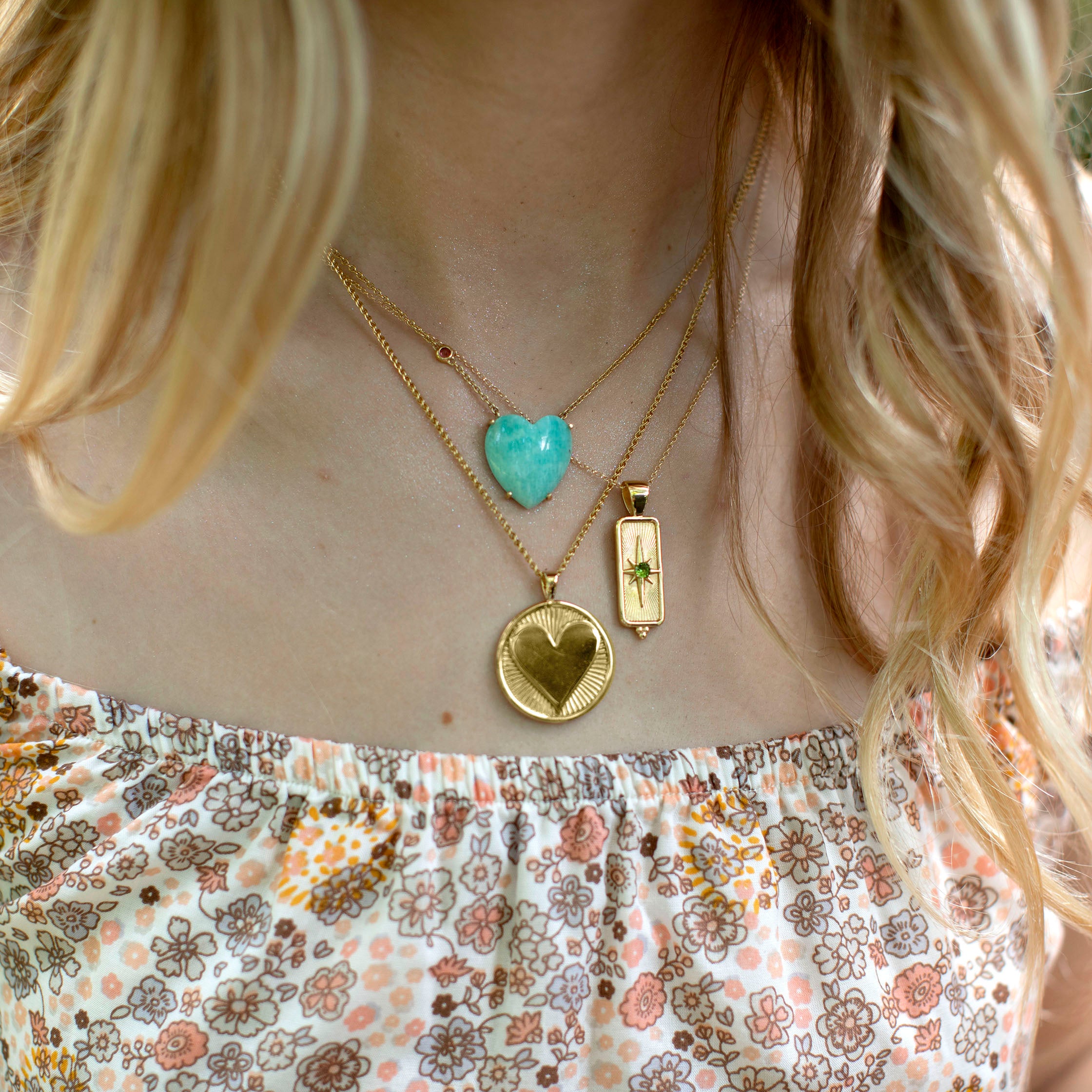 Gold chain with love pendant store