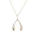 LUCKY Silver Wishbone Pendant – Jane Win Jewelry