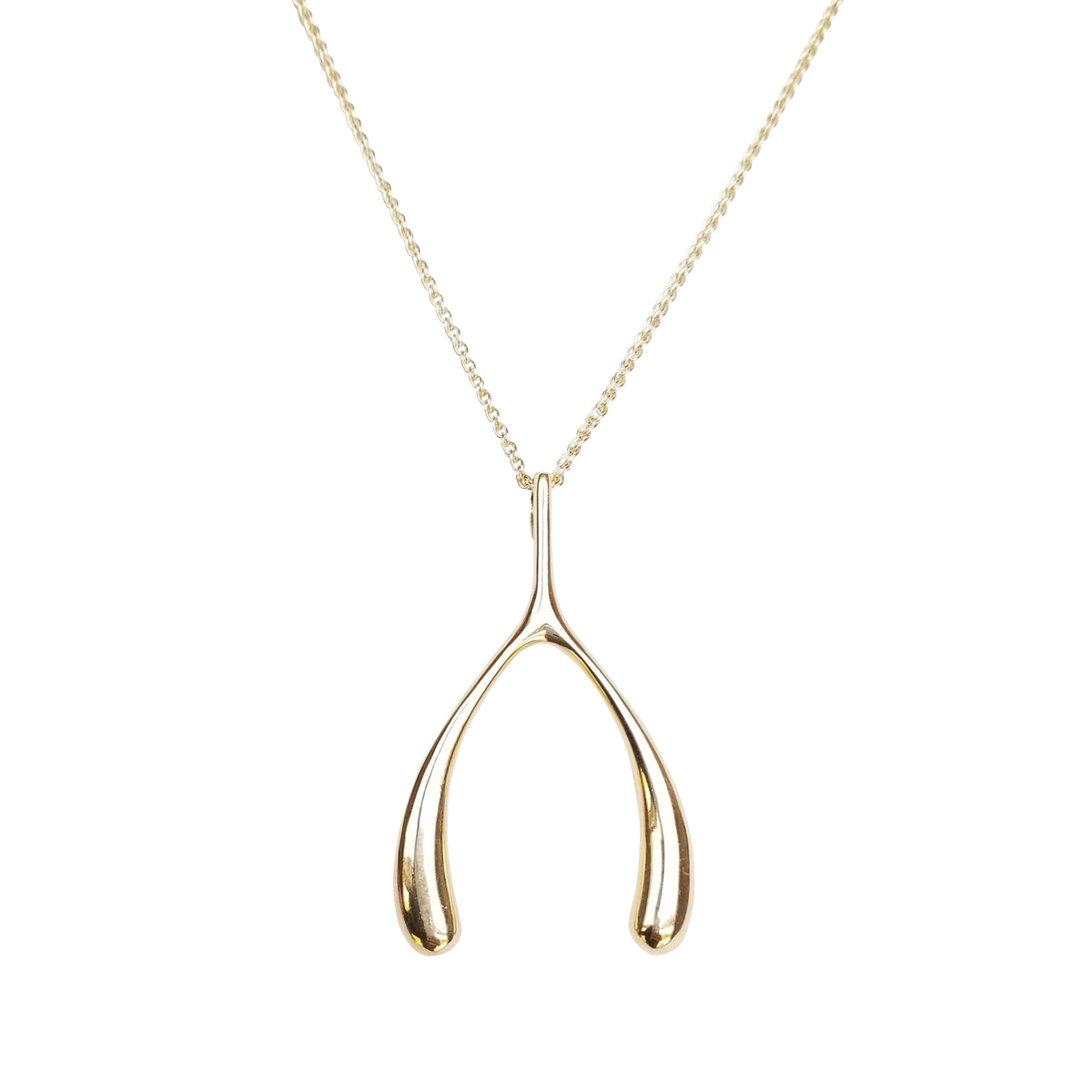 LUCKY Gold Wishbone Pendant – Jane Win Jewelry